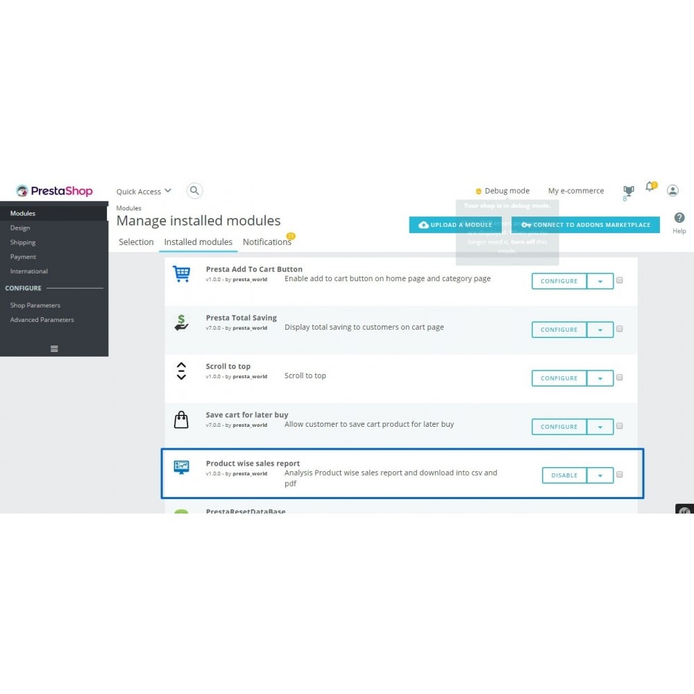 Product wise sales report