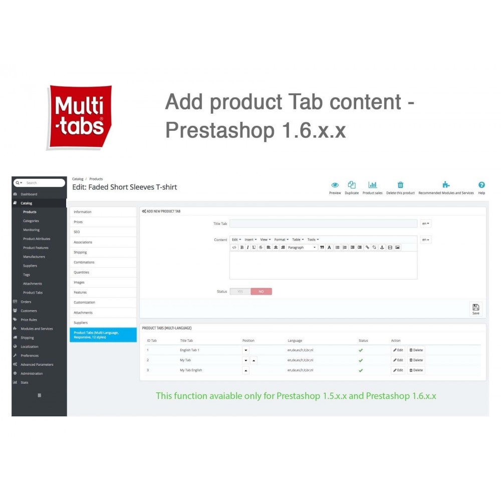 Product Tabs (Multi-Language, Responsive, 12 styles)