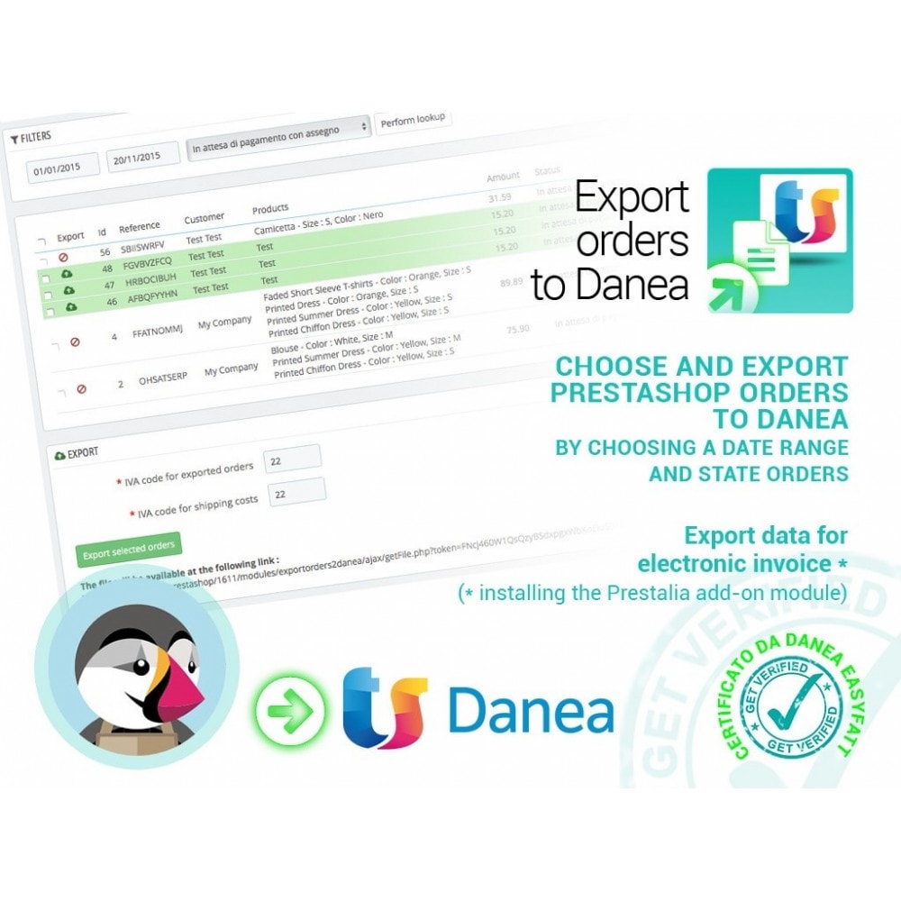 Export orders to Danea EasyFatt