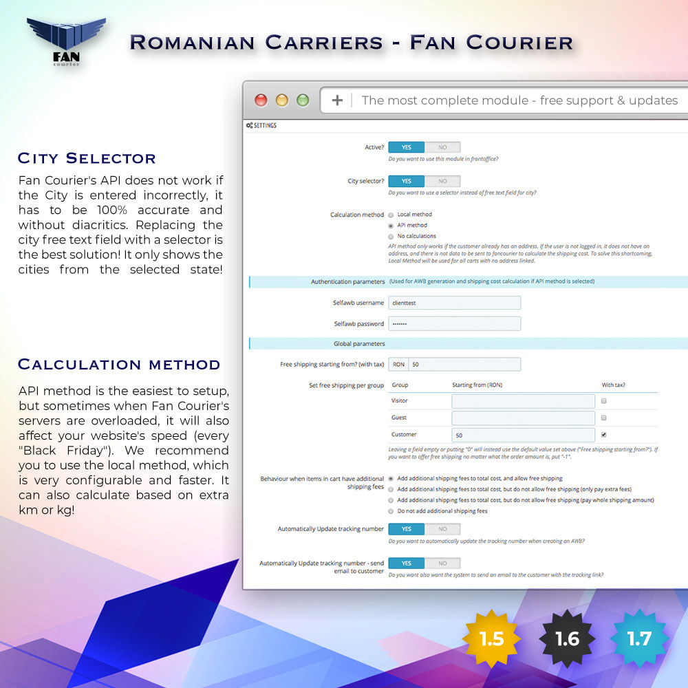 Romanian Carriers - Fan Courier - with FANBOX