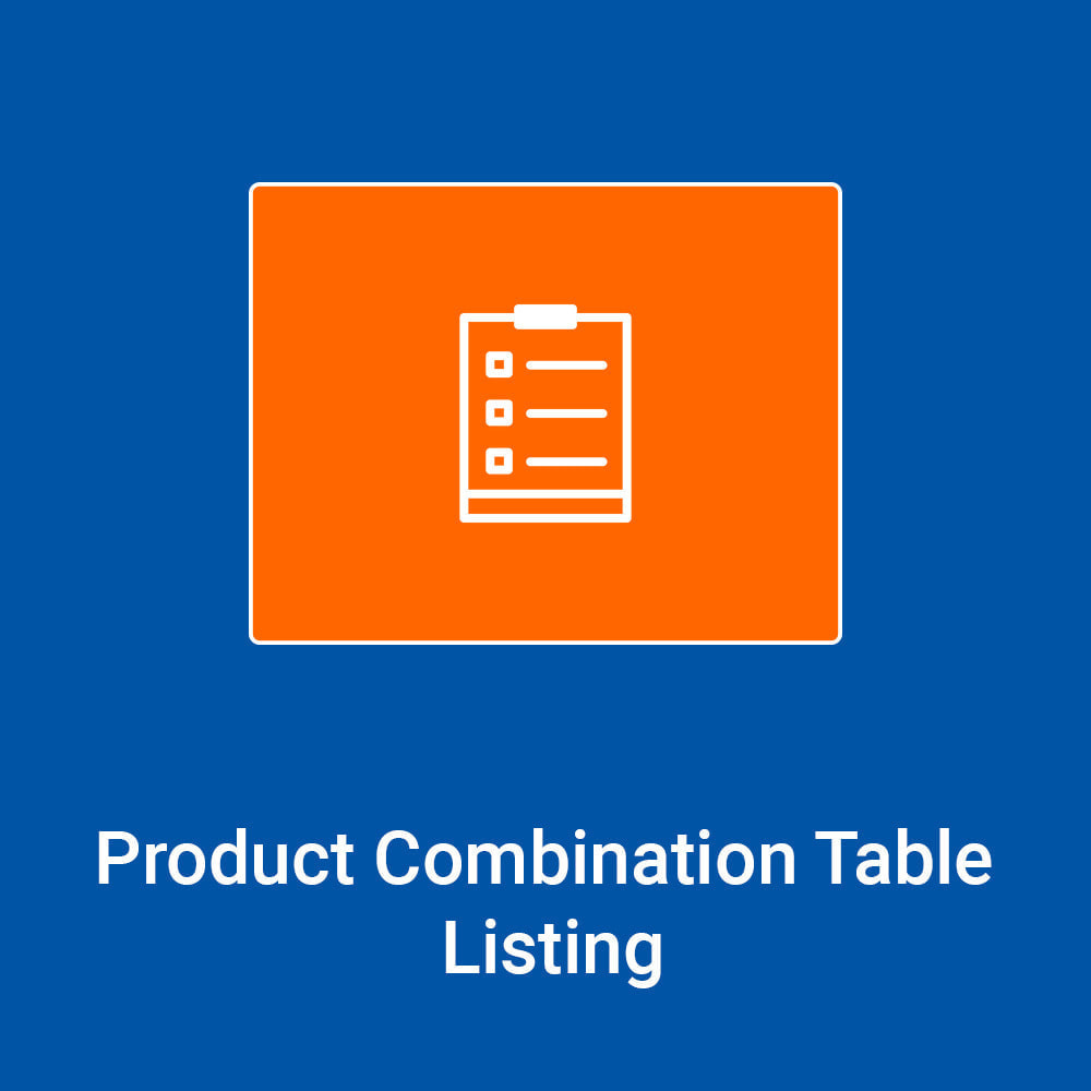 Product Combinations Table Listing