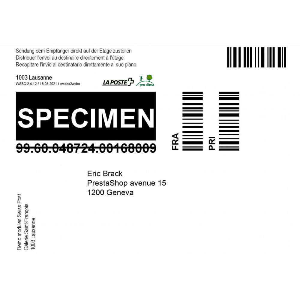 Swiss Post: Barcodes & Address Auto-Complete