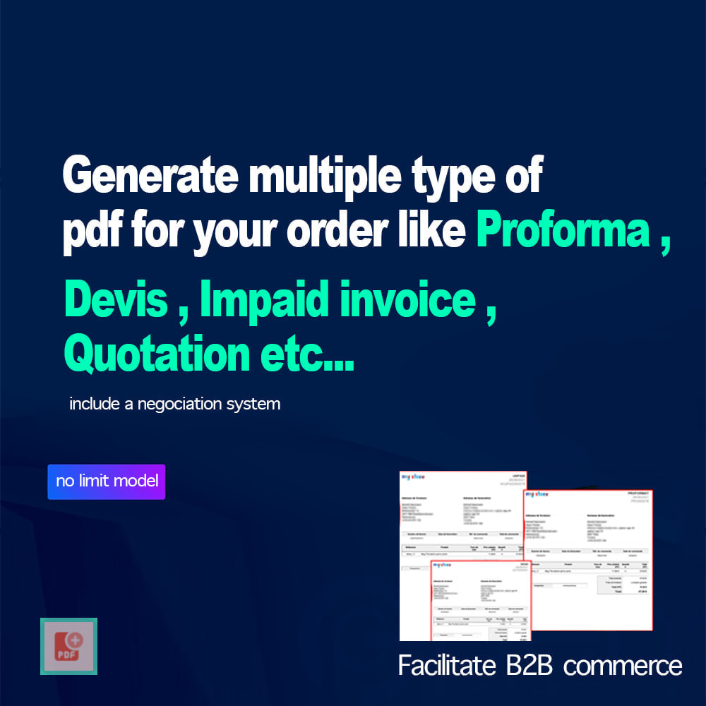 Generate Automated PDFs : Proforma, Devis, Invoice