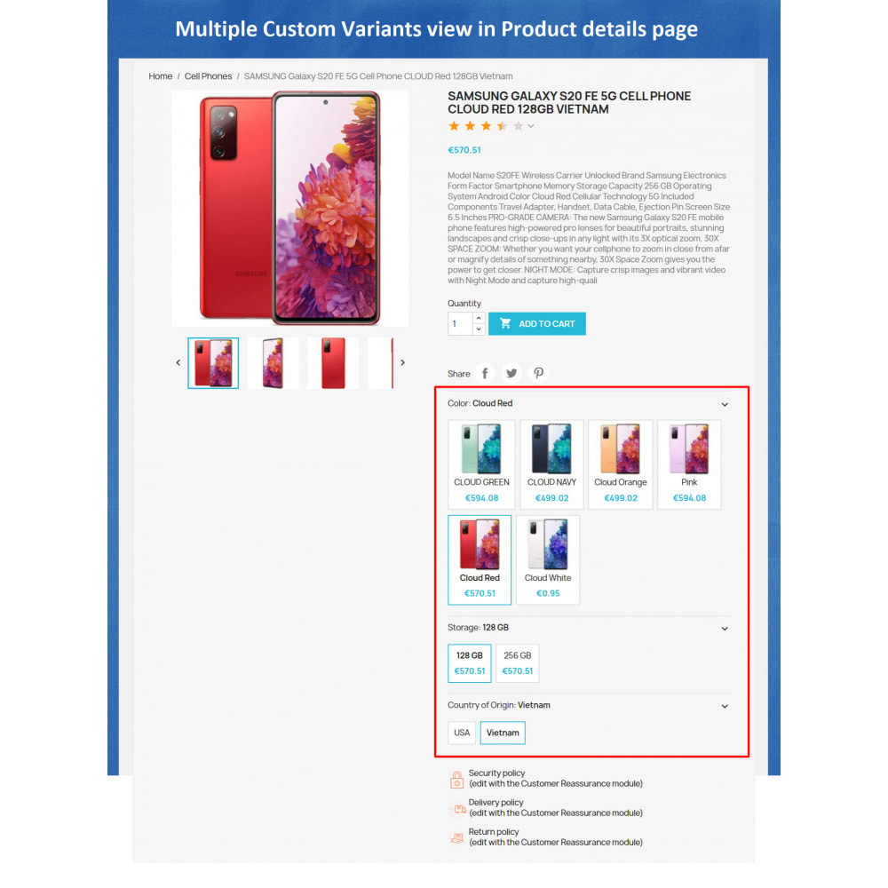 Product Variants Pro | Custom Variant Groups