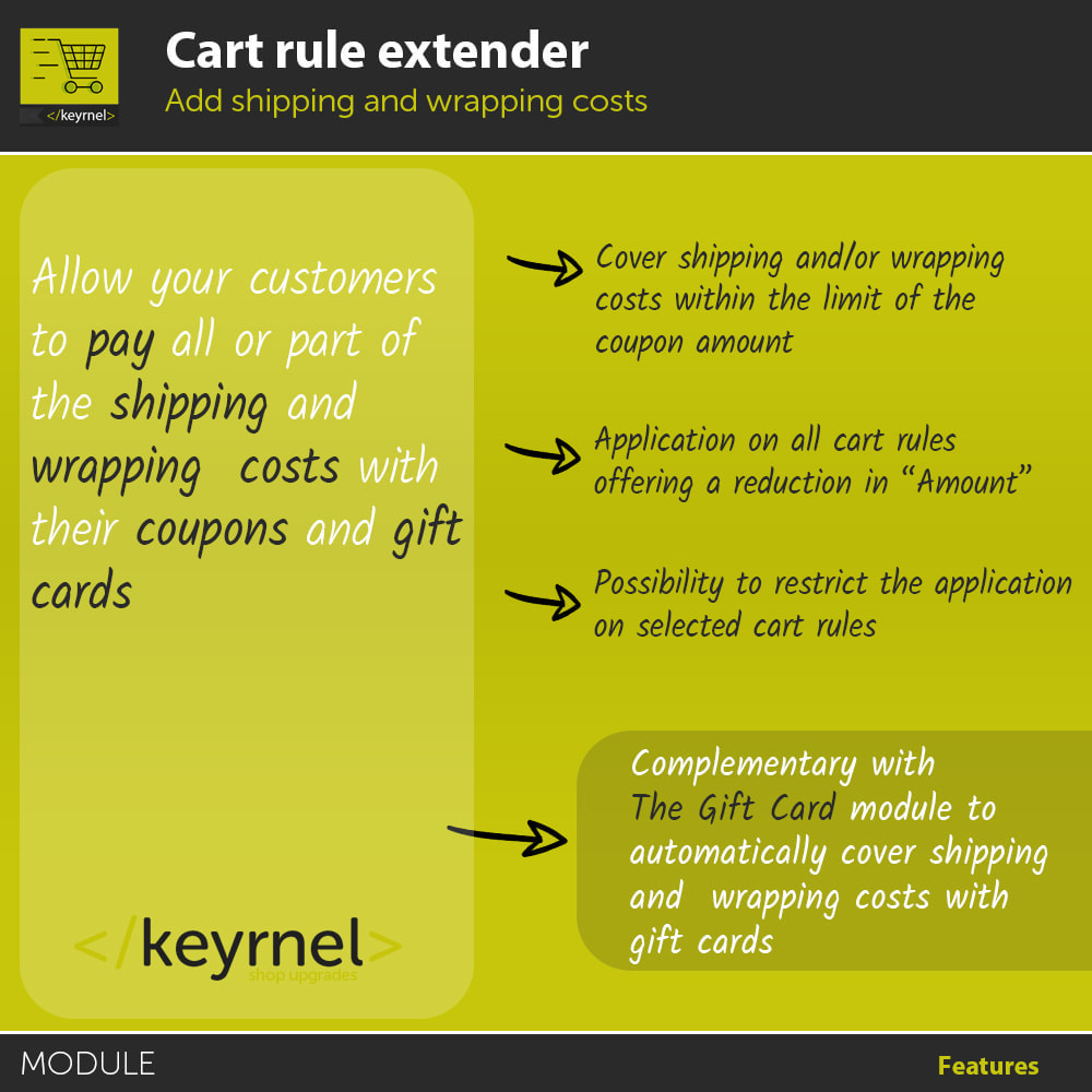 Cart rule extender - Add shipping and wrapping costs