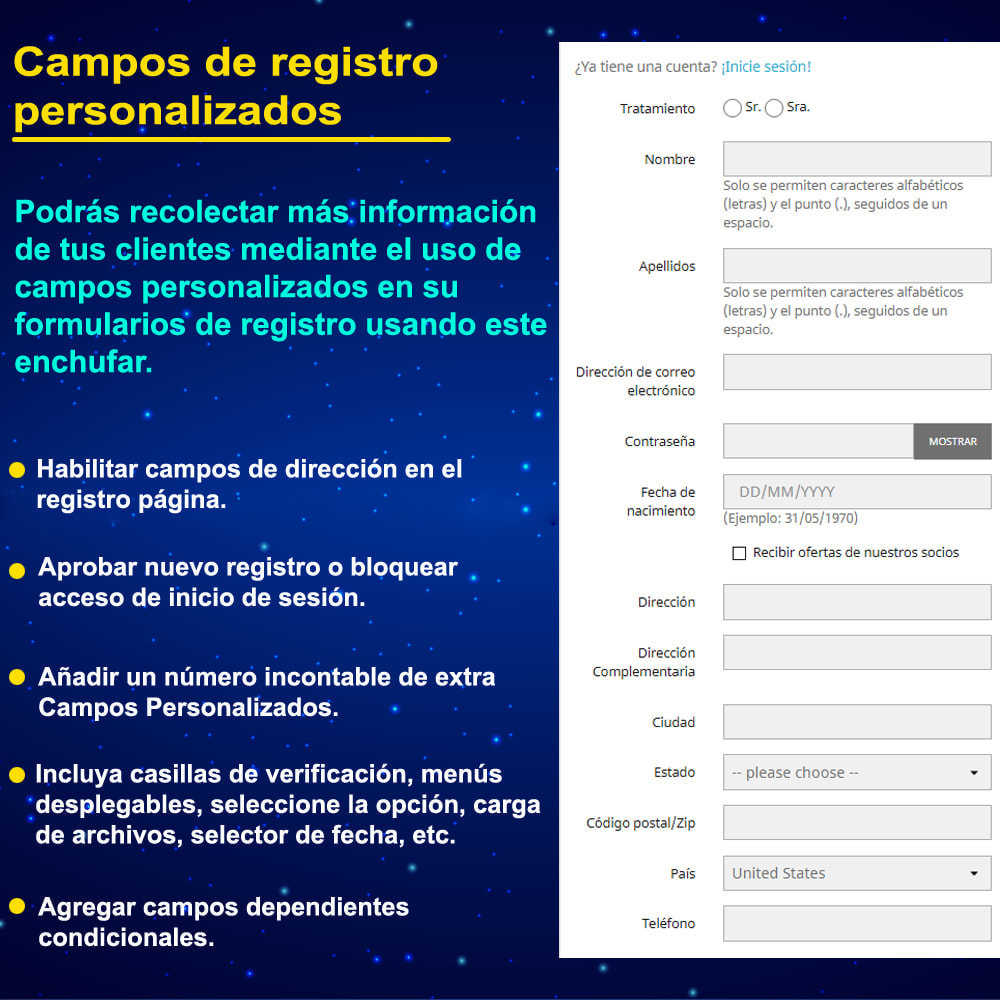 Formulario de registro personalizado