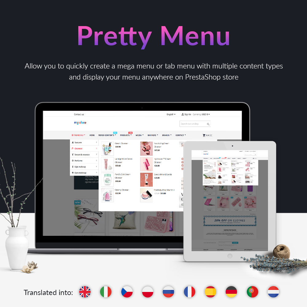 Pretty Menu - Advanced menu builder