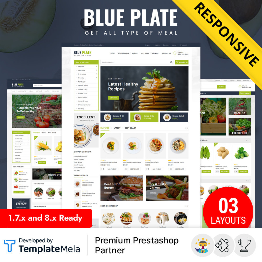 Blue Plate - Food, Vegetable & Fruit Store