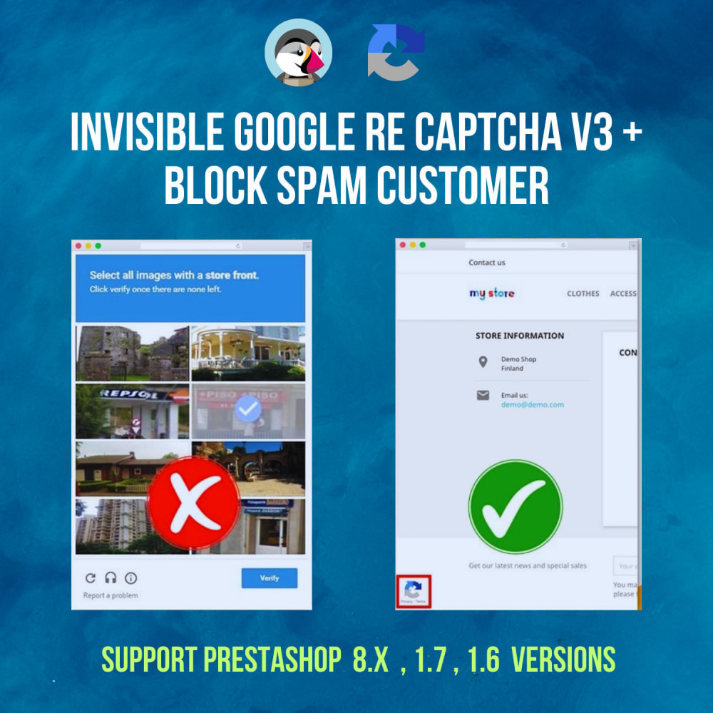 Invisible Google re CAPTCHA v3 + Block Spam Customer