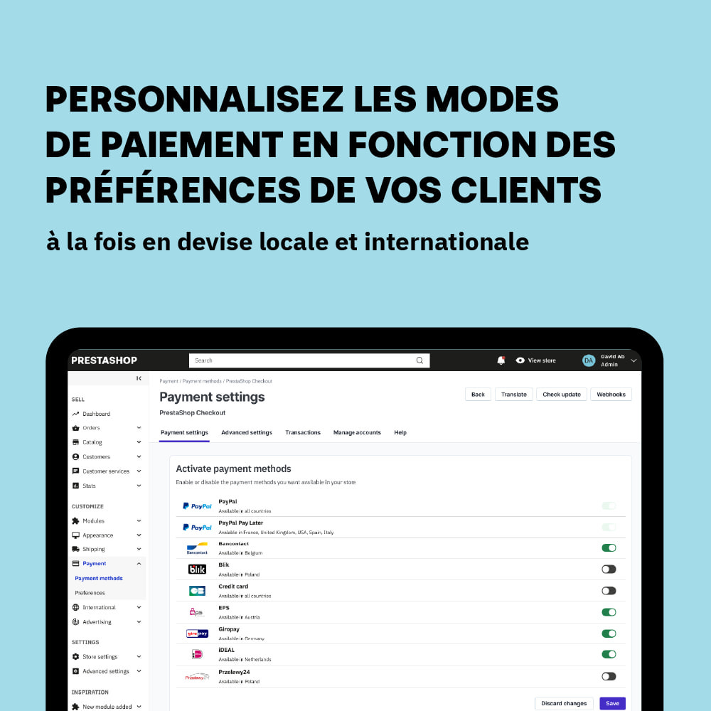 Module de paiement PrestaShop - PrestaShop Addons