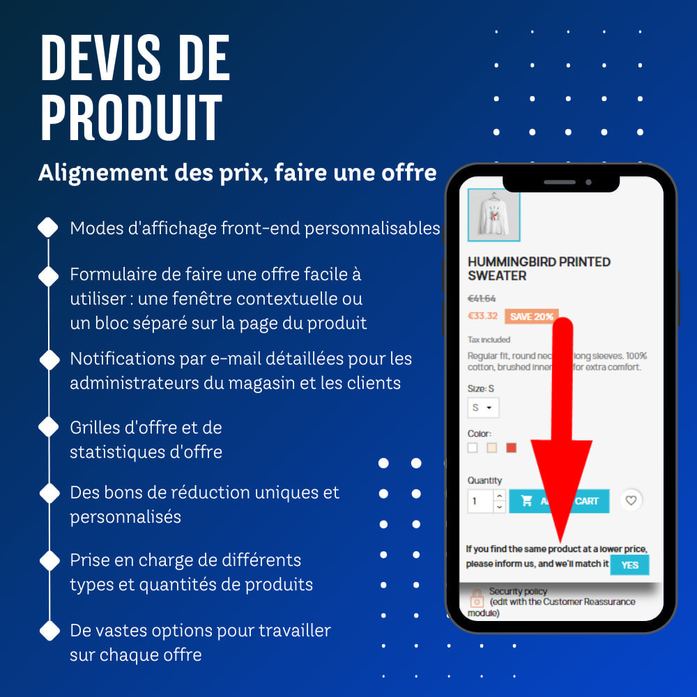 Faire une offre | Correspondance prix | produit
