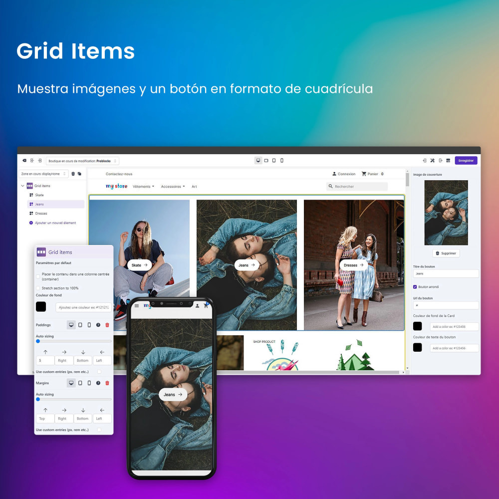 Creador de páginas profesional PrettyBlocks