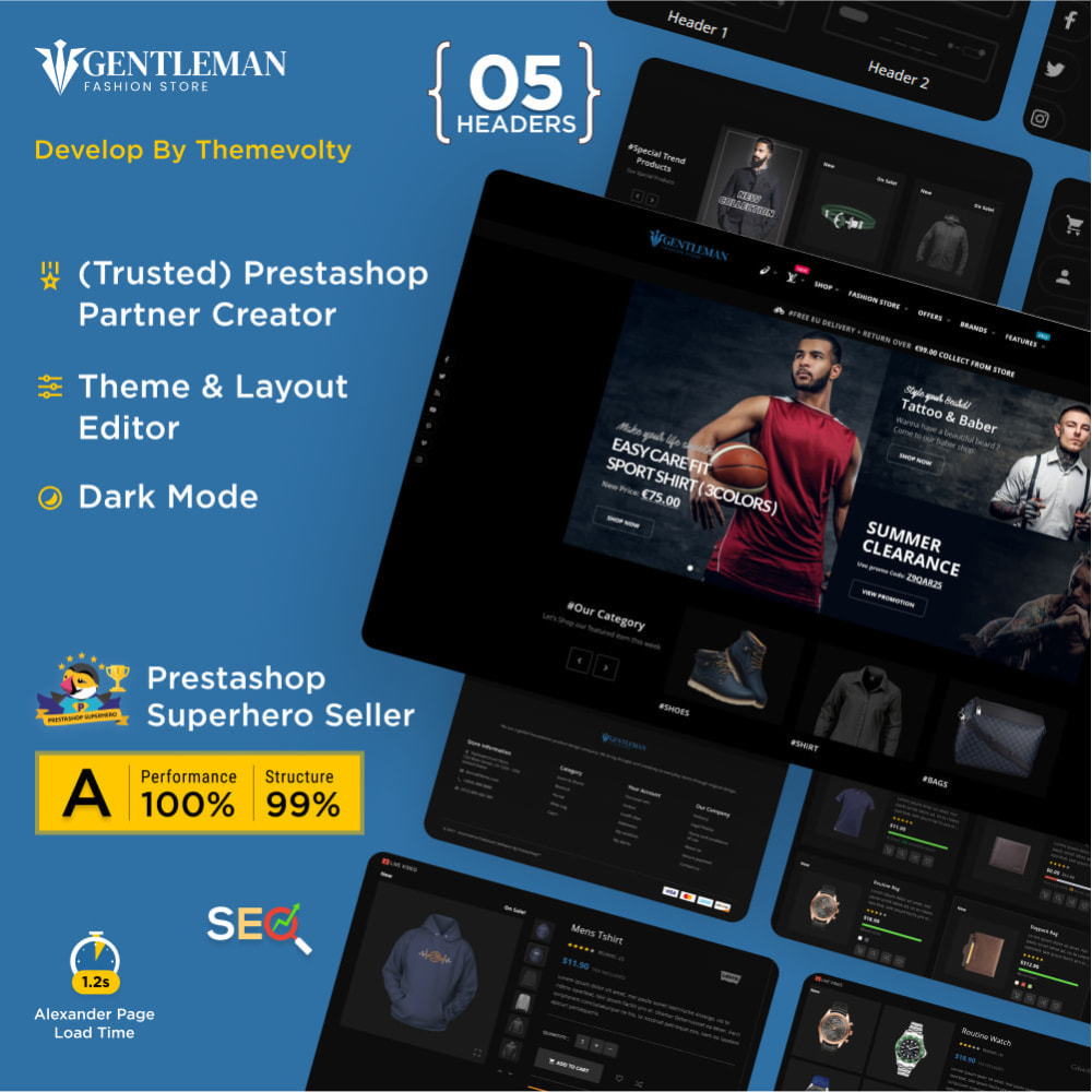 Gentleman Man Fashion Multipurpose Supper Store
