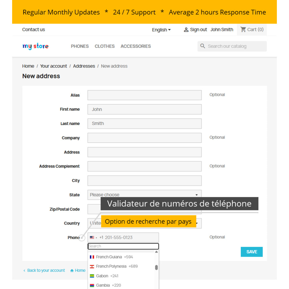 Validateur de téléphone & Vérification par SMS
