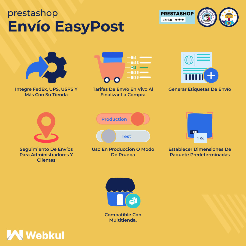 EasyPost (FedEx, USPS, UPS, DHL, etc.) Envío