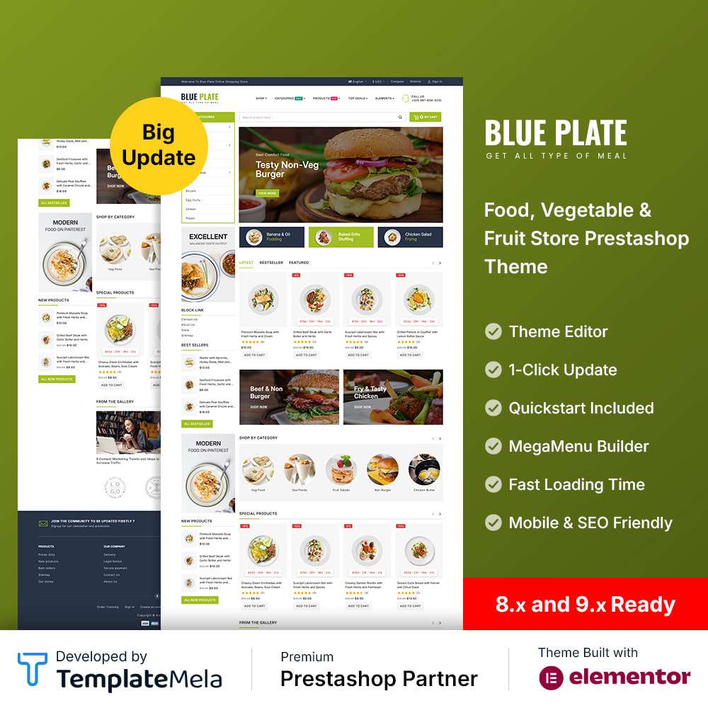 Blue Plate - Food, Vegetable & Fruit Store