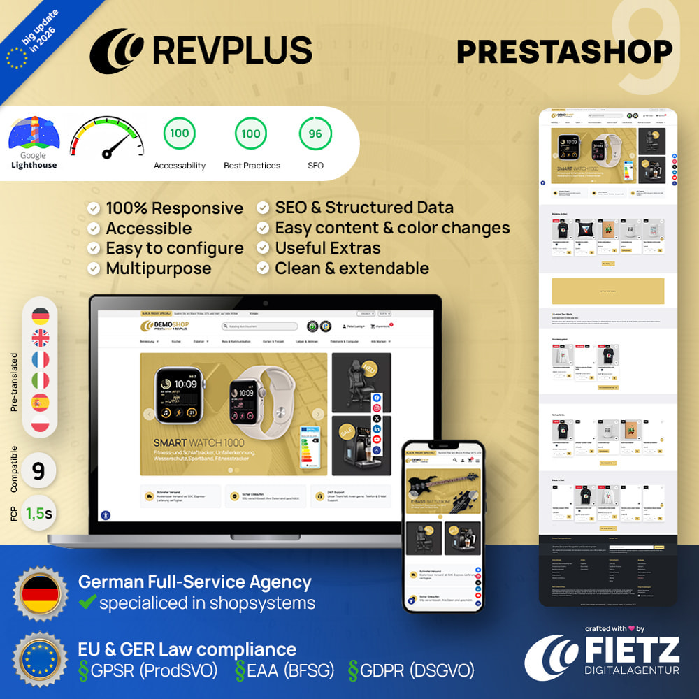 Revplus – Multipurpose-Theme – Bereit für EU/DE Recht