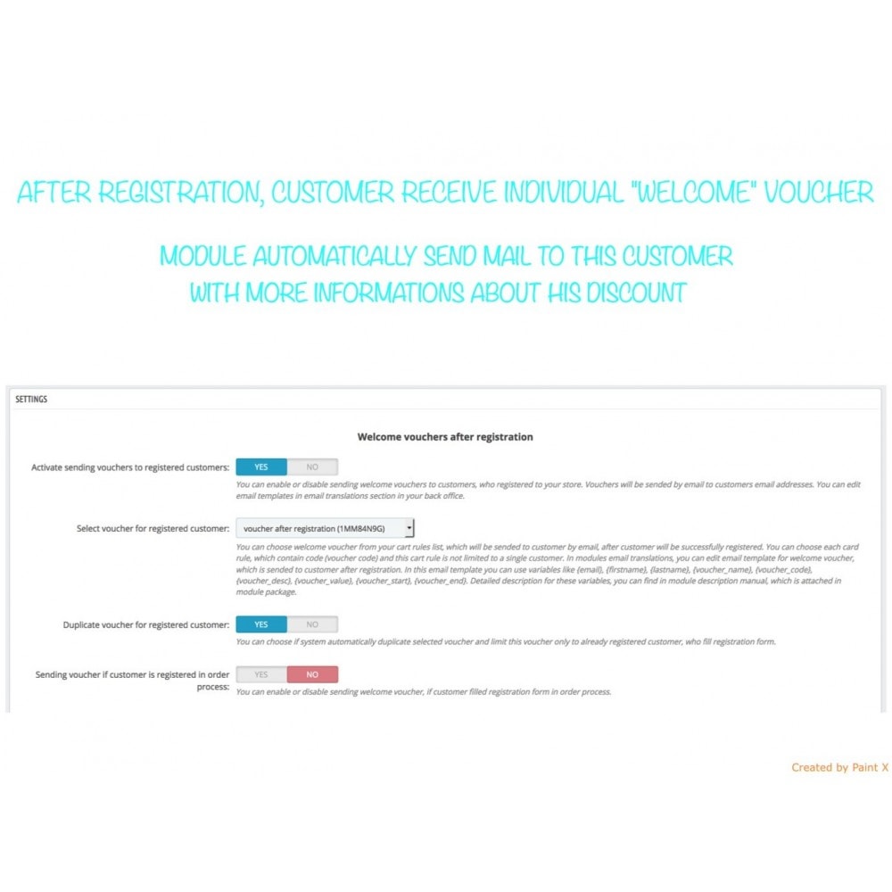 Welcome Vouchers After Customer Registration or Order