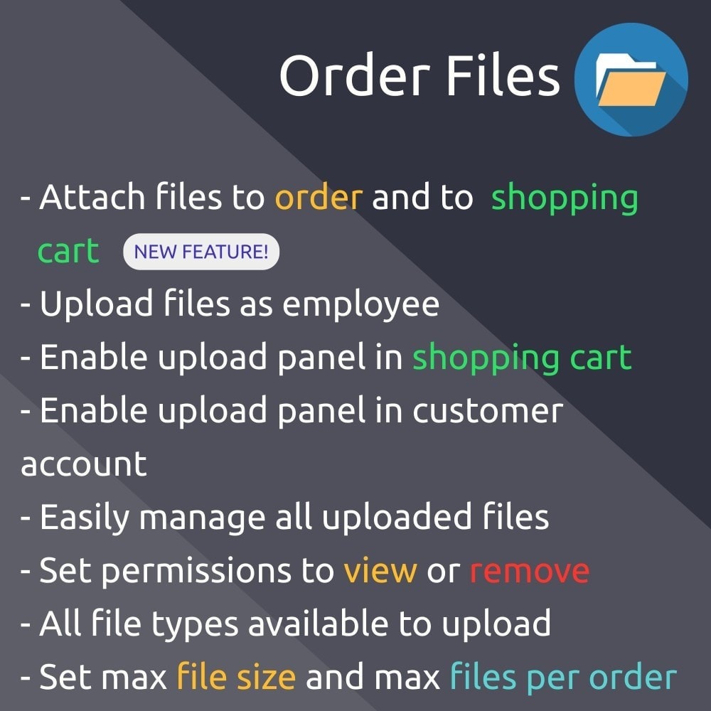 Order Files upload and attach files to orders
